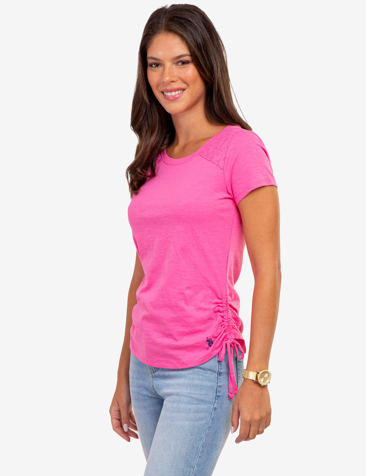 LACE SHOULDER SIDE TIE TOP– U.S. Polo Assn.
