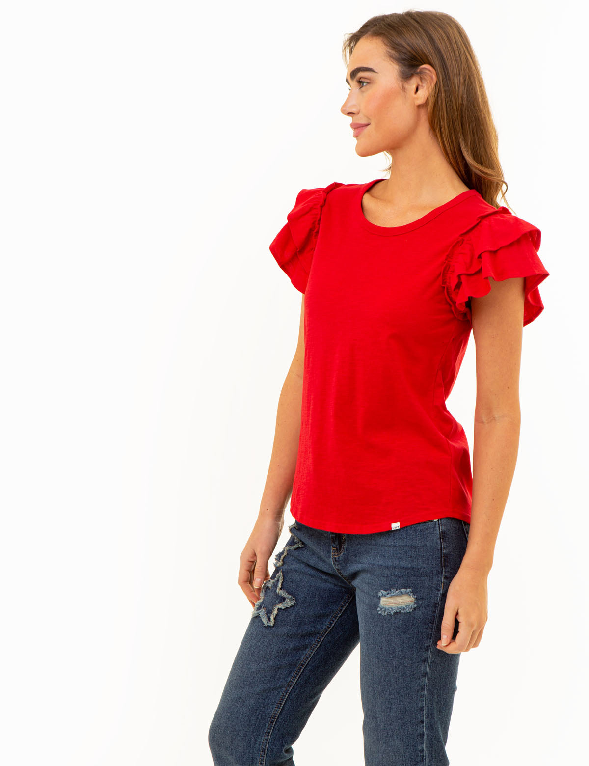 FLUTTER SLEEVE CREW NECK T-SHIRT– U.S. Polo Assn.