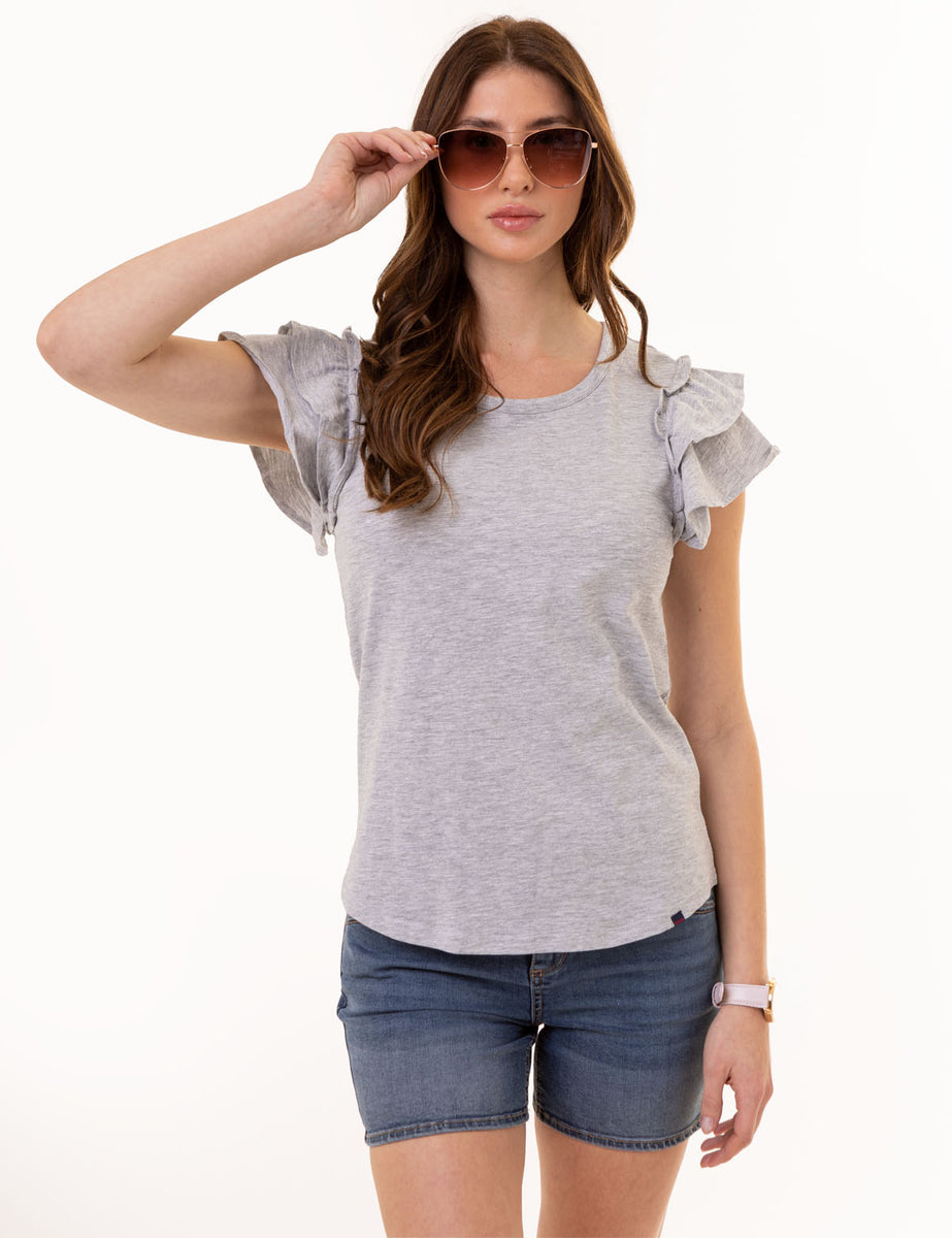 FLUTTER SLEEVE CREW NECK T-SHIRT– U.S. Polo Assn.