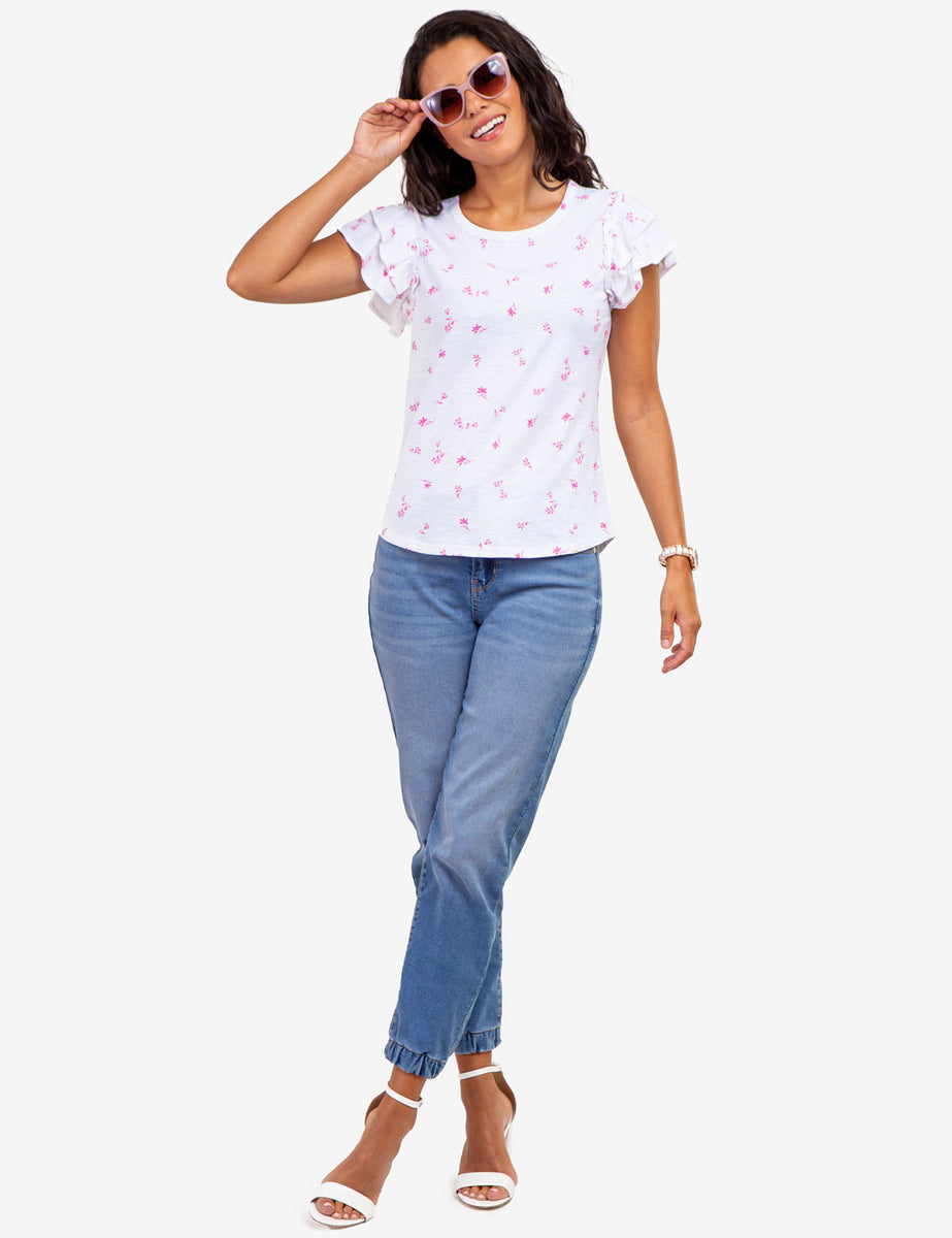 FLUTTER SLEEVE PRINTED T-SHIRT– U.S. Polo Assn.