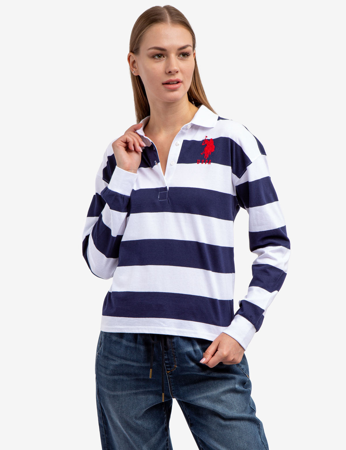 LONG SLEEVE RUGBY STRIPE POLO SHIRT– U.S. Polo Assn.