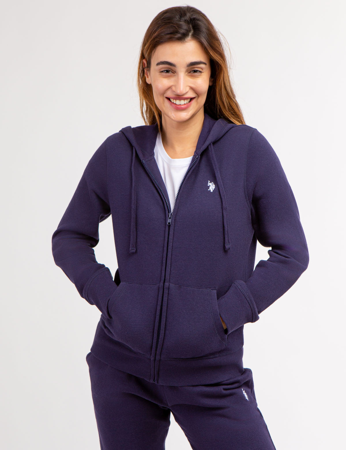 FLEECE FULL ZIP LOGO HOODIE– U.S. Polo Assn.