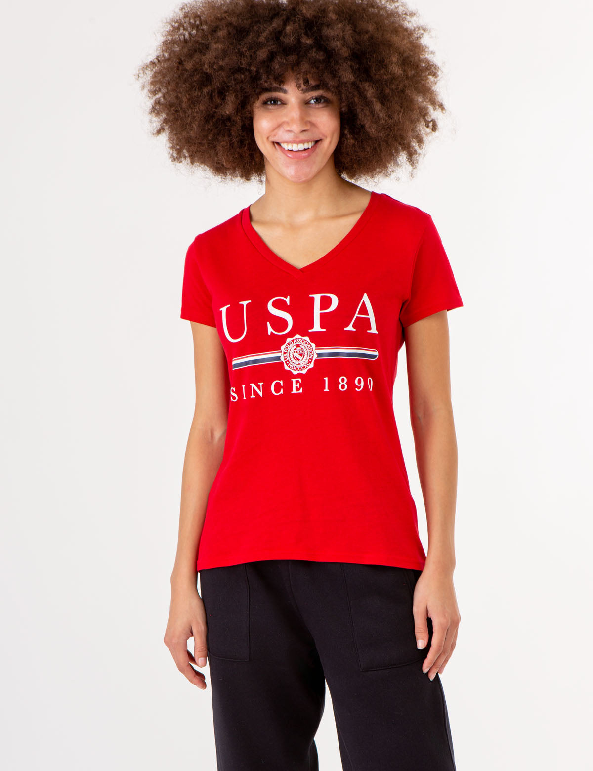 USPA MEDALLION V-NECK T-SHIRT– U.S. Polo Assn.