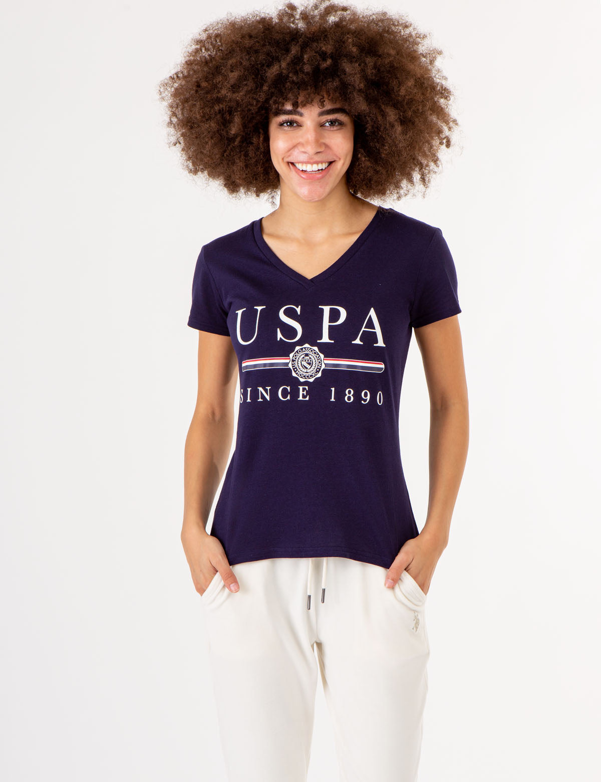 USPA MEDALLION V-NECK T-SHIRT– U.S. Polo Assn.