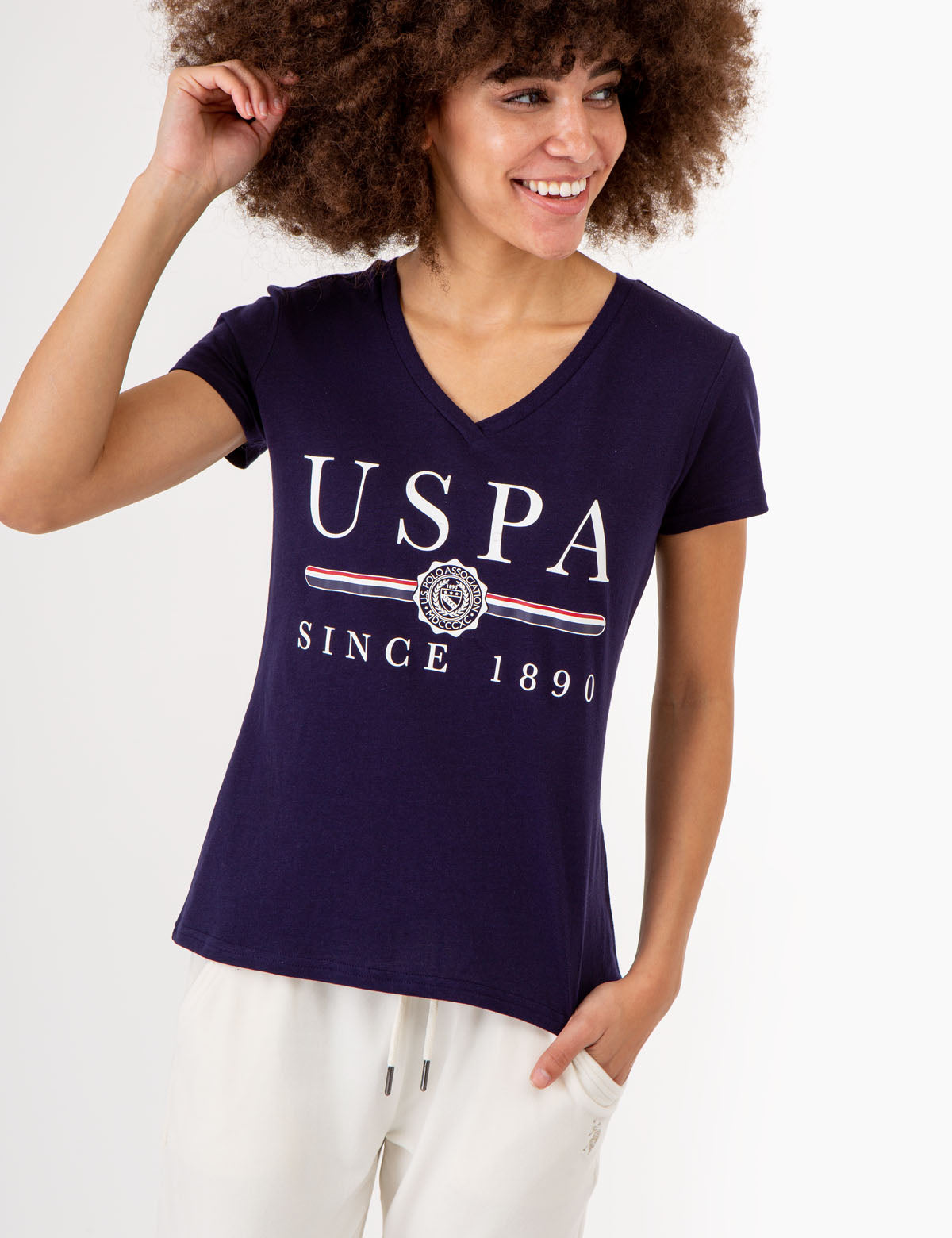 USPA MEDALLION V-NECK T-SHIRT– U.S. Polo Assn.