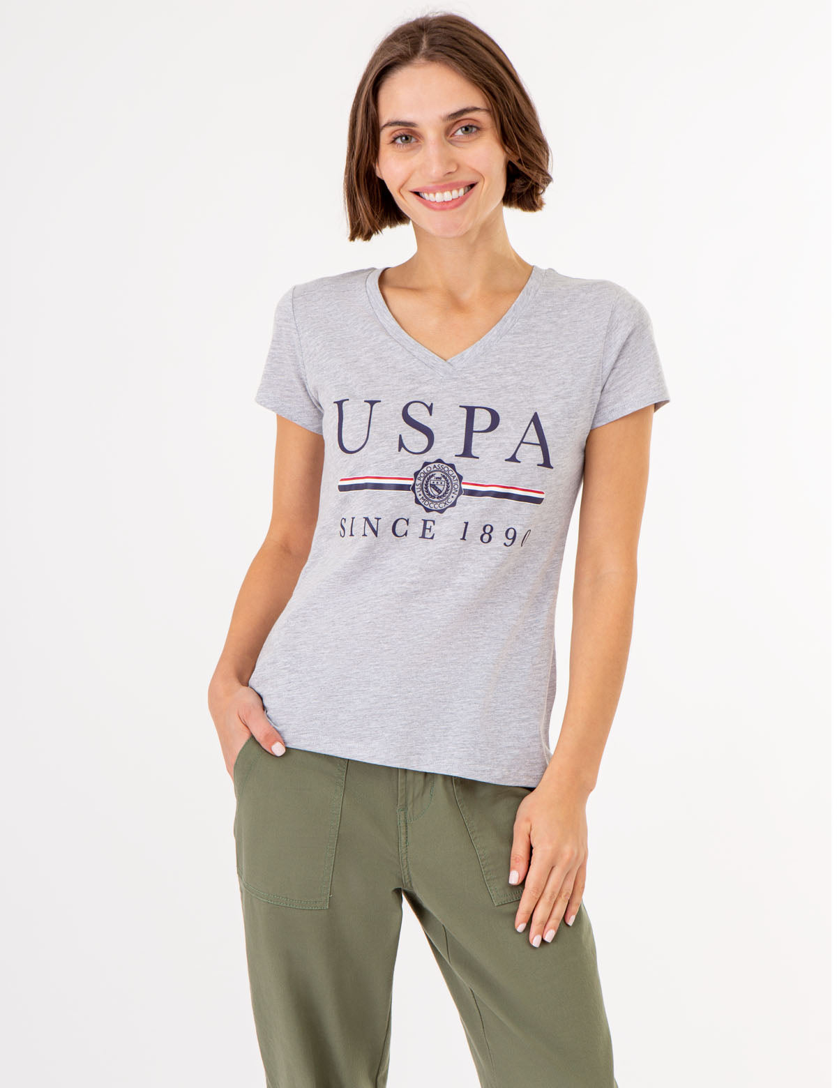 USPA MEDALLION V-NECK T-SHIRT– U.S. Polo Assn.