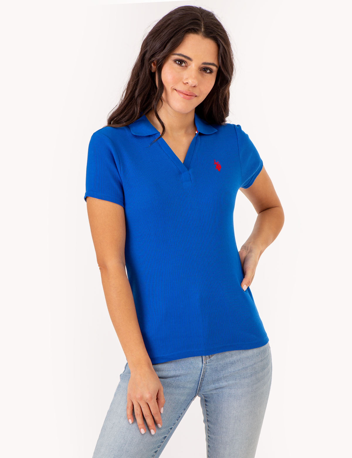 SPLIT NECK RIBBED POLO SHIRT– U.S. Polo Assn.