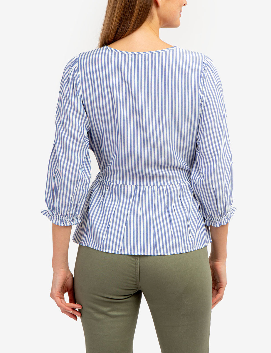LONG SLEEVE STRIPED WRAP TOP– U.S. Polo Assn.