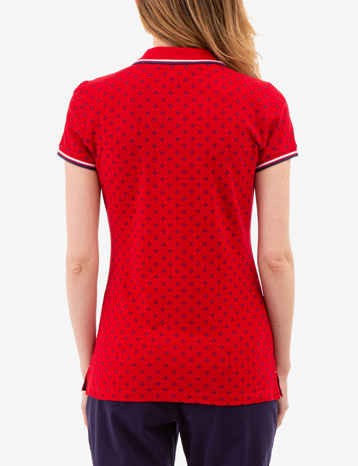 DOT FLOWER PRINT TIPPED POLO SHIRT– U.S. Polo Assn.