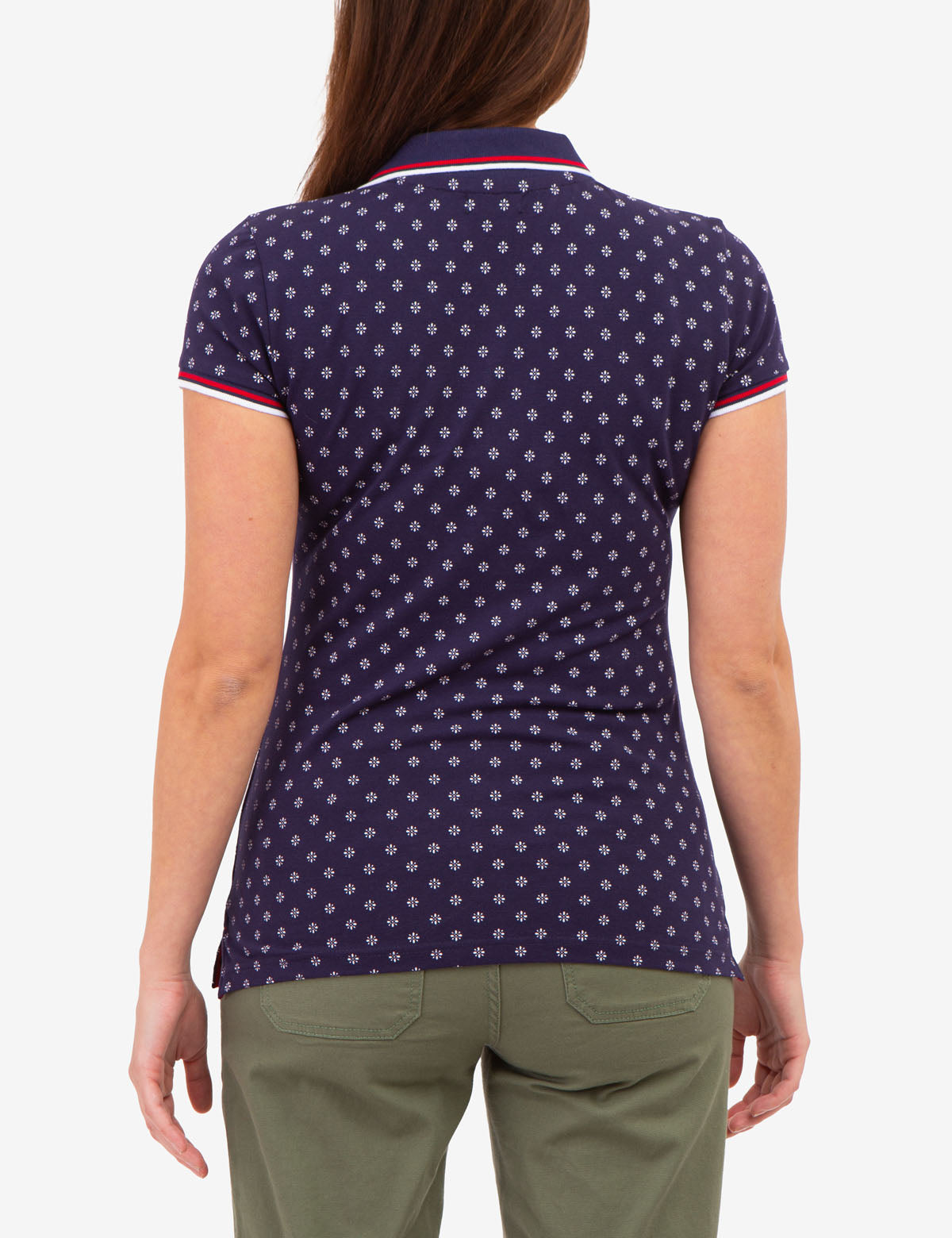 DOT FLOWER PRINT TIPPED POLO SHIRT– U.S. Polo Assn.