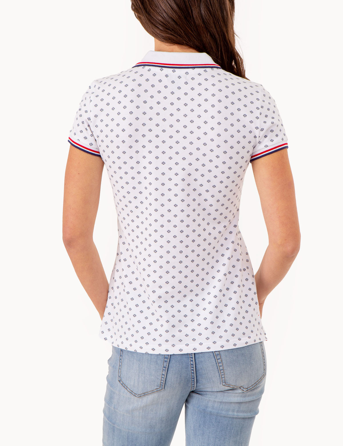 DOT FLOWER PRINT TIPPED POLO SHIRT– U.S. Polo Assn.