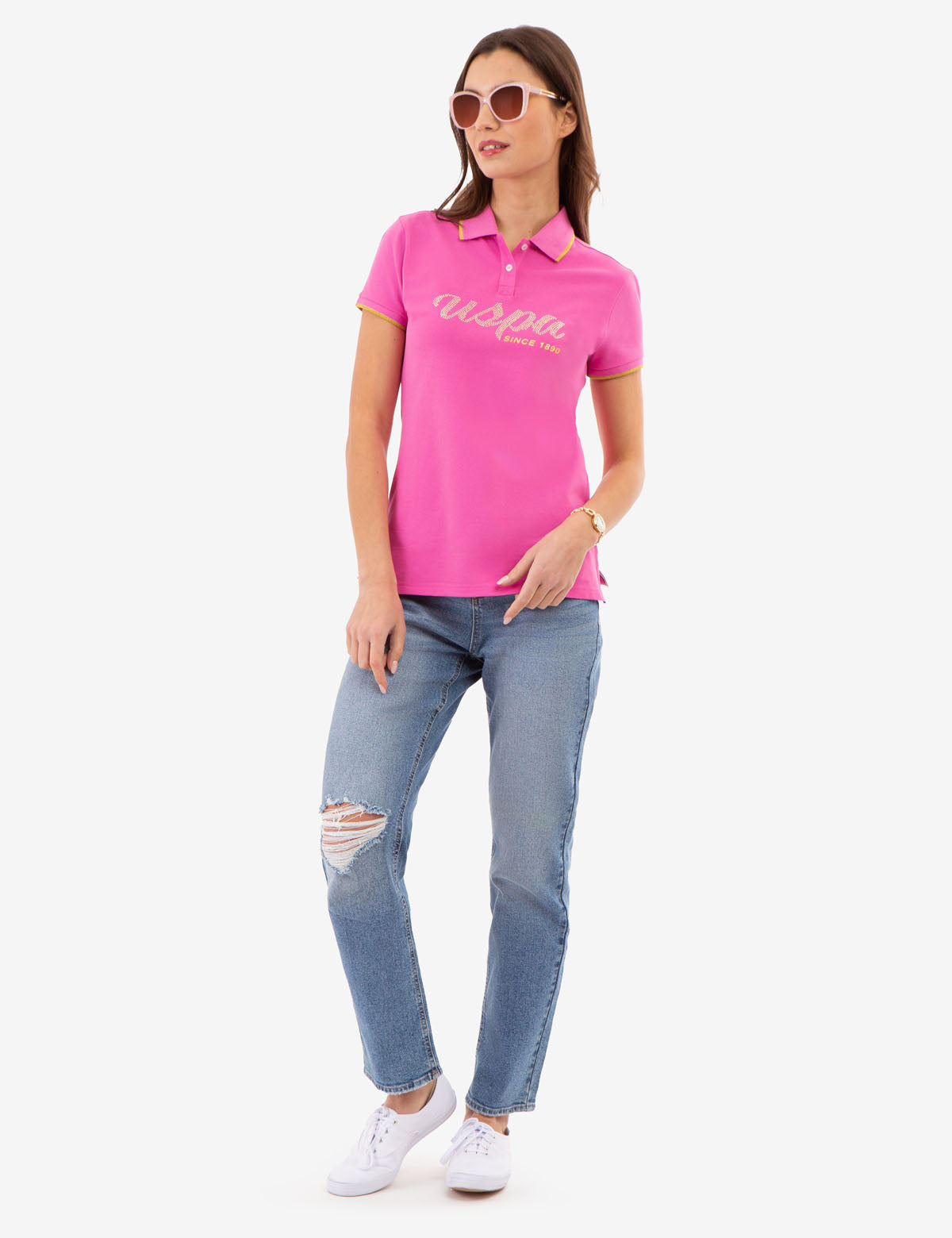 LUREX SCRIPT TIPPED POLO SHIRT– U.S. Polo Assn.