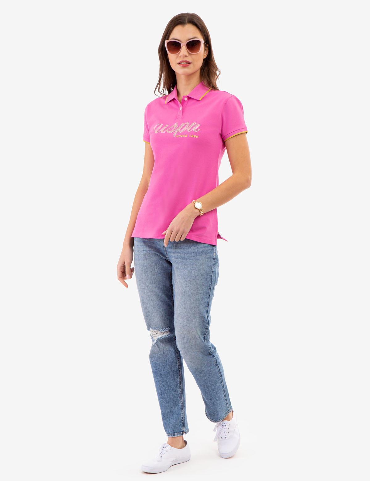 LUREX SCRIPT TIPPED POLO SHIRT– U.S. Polo Assn.