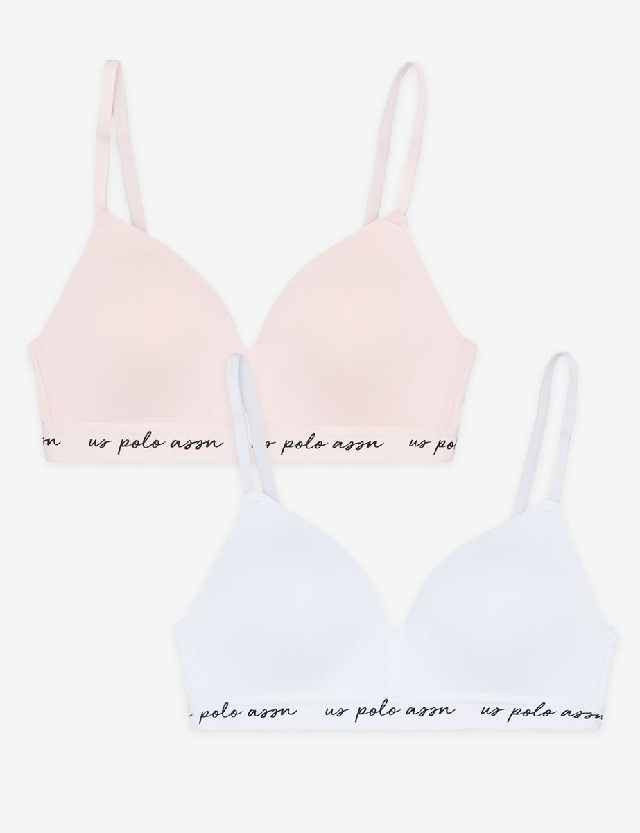 2PK WIRE FREE CLASP BACK BRAS WITH ADJUSTABLE STRAPS– U.S. Polo Assn.