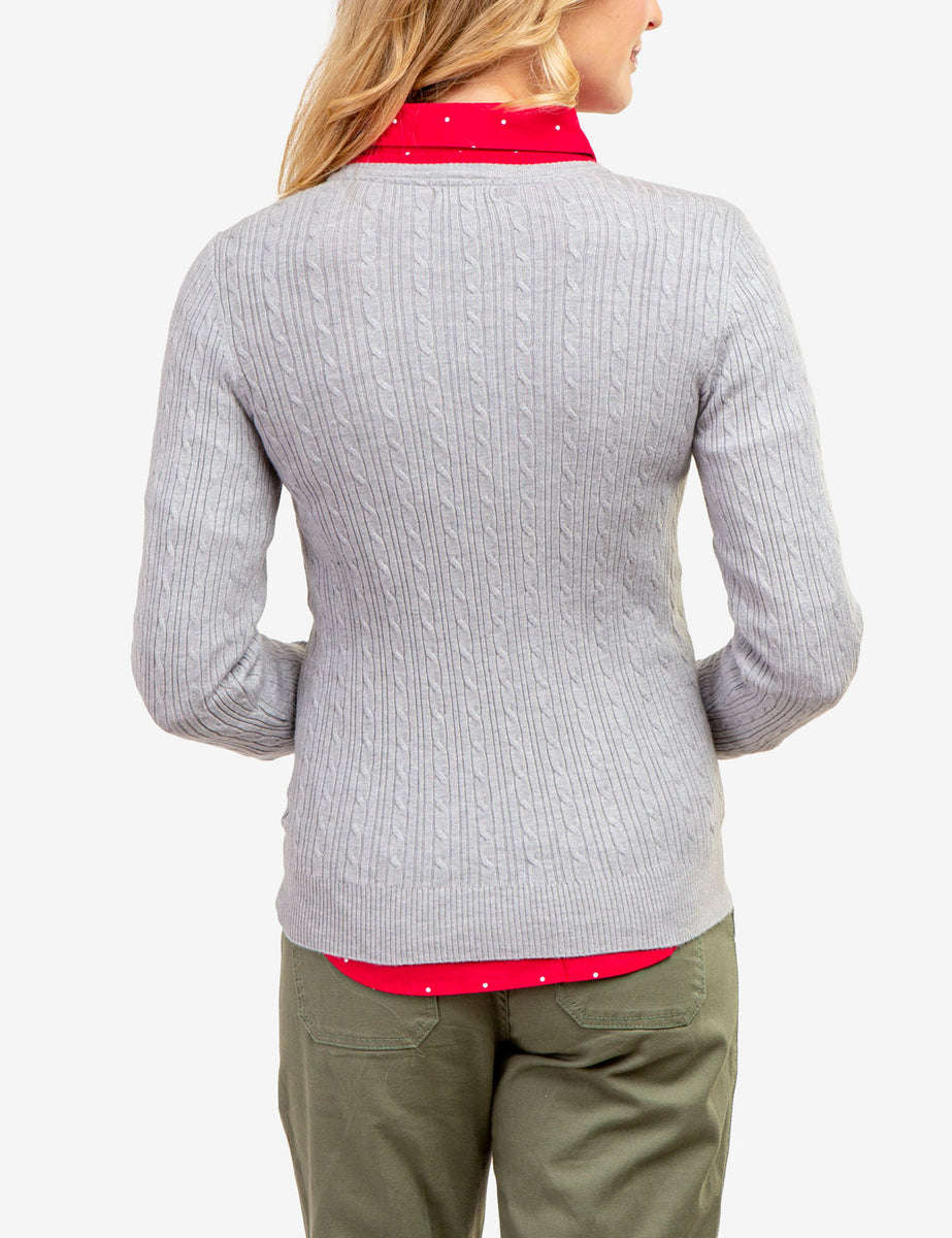 TIPPED SOFT CABLE CREW NECK SWEATER– U.S. Polo Assn.