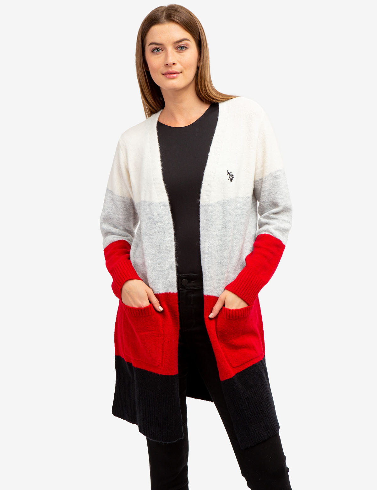 COLORBLOCK TUNIC CARDIGAN SWEATER– U.S. Polo Assn.