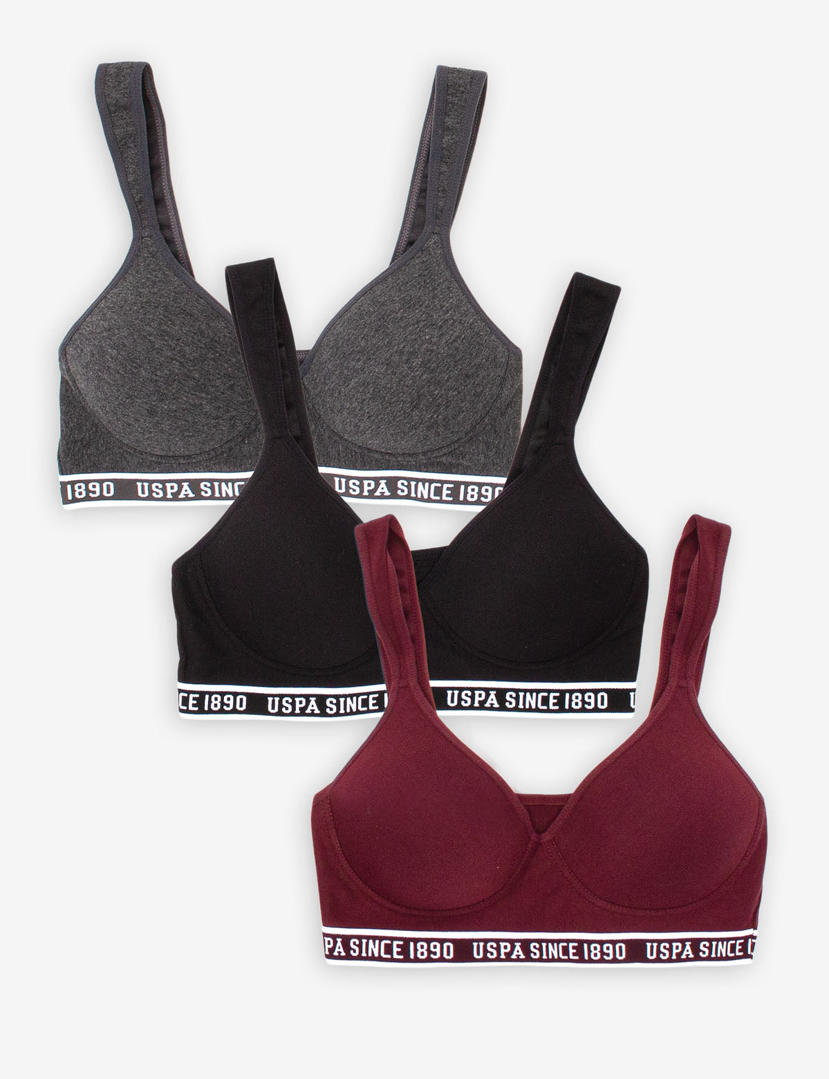 3 PACK SPORTS BRAS– U.S. Polo Assn.