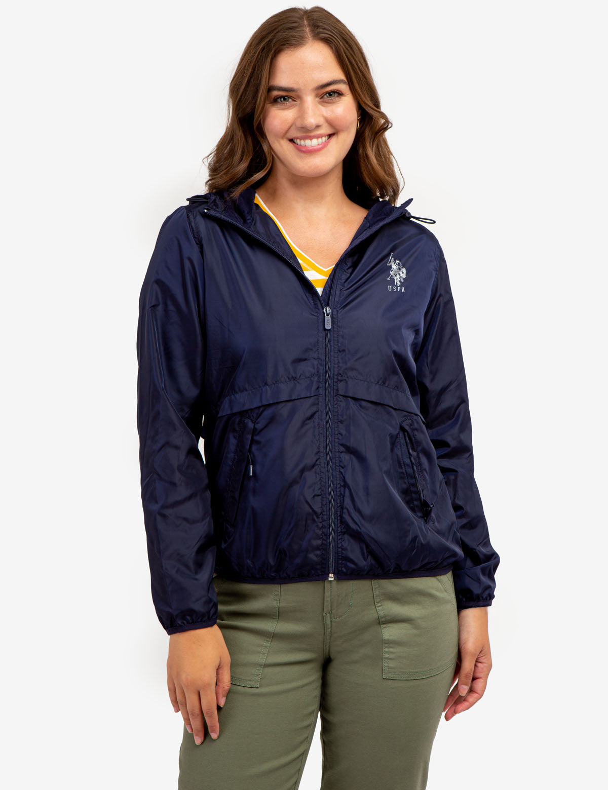 HOODED ZIP FRONT WINDBREAKER– U.S. Polo Assn.