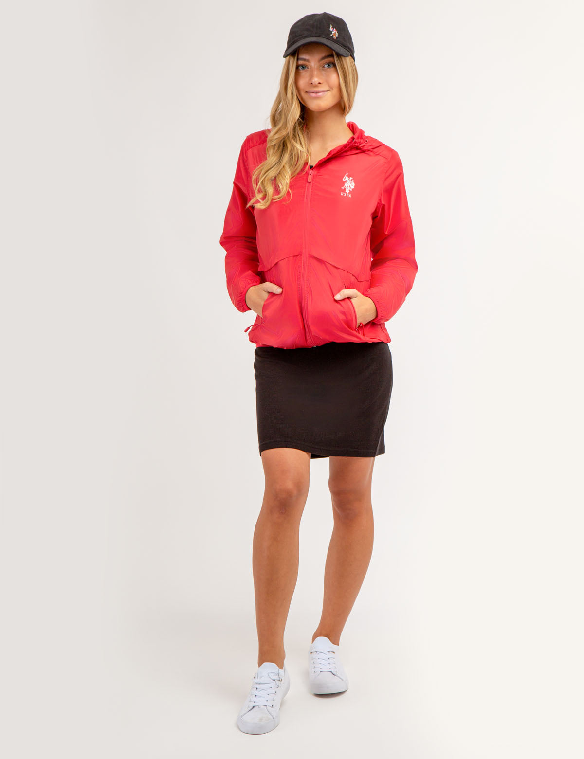 HOODED ZIP FRONT WINDBREAKER– U.S. Polo Assn.