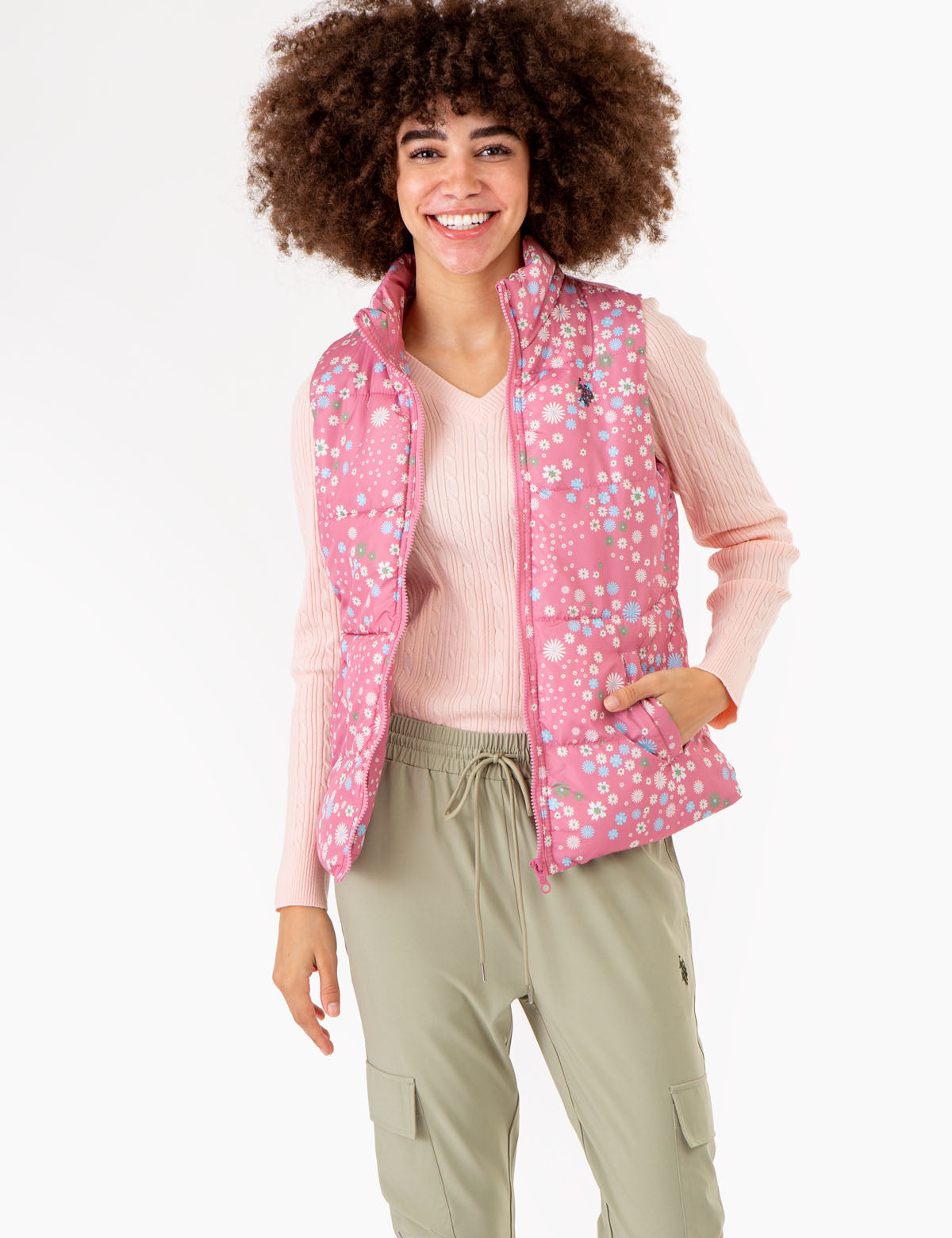DITSY PRINT PUFFER VEST– U.S. Polo Assn.