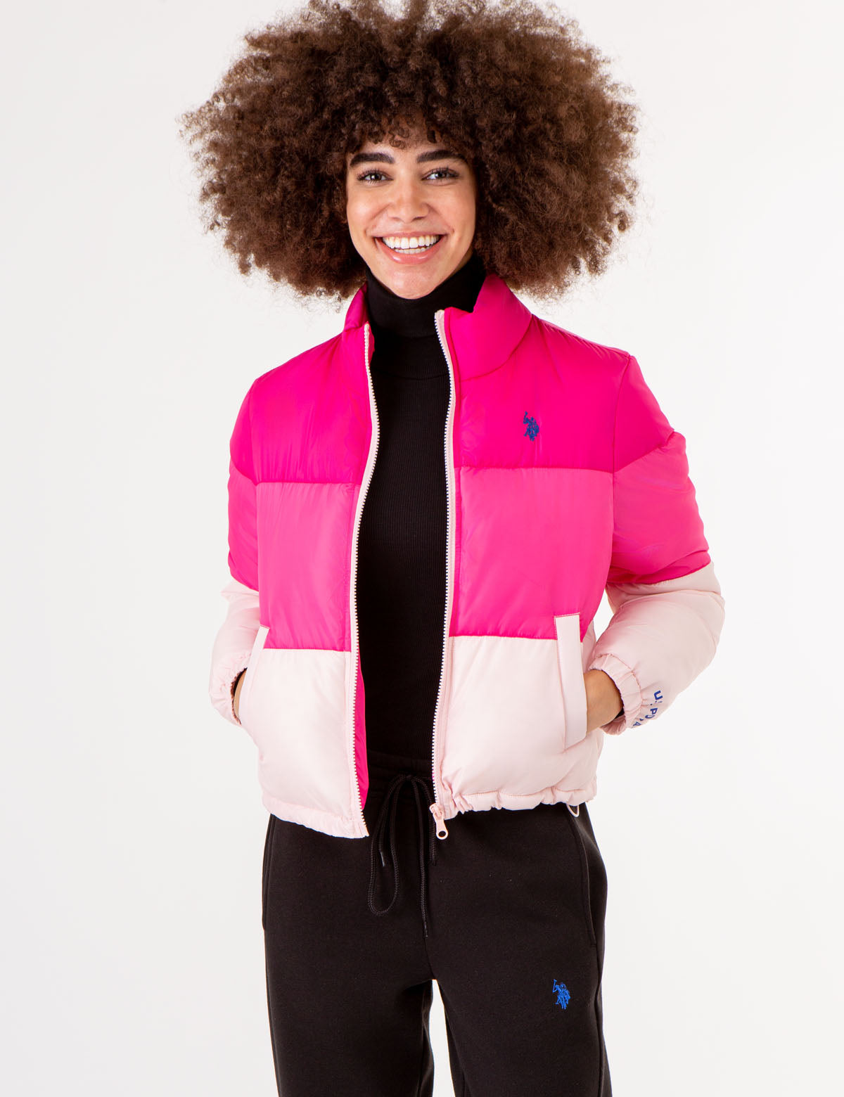 CROPPED COLORBLOCK PUFFER JACKET– U.S. Polo Assn.