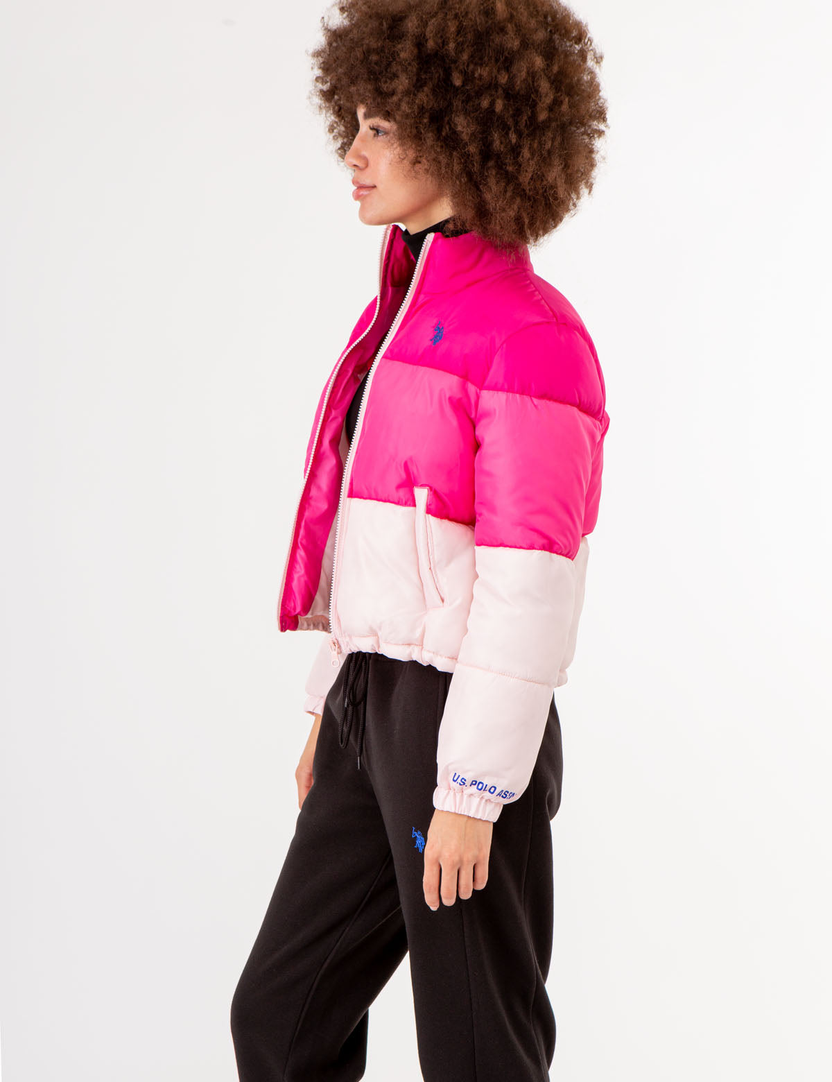 CROPPED COLORBLOCK PUFFER JACKET– U.S. Polo Assn.