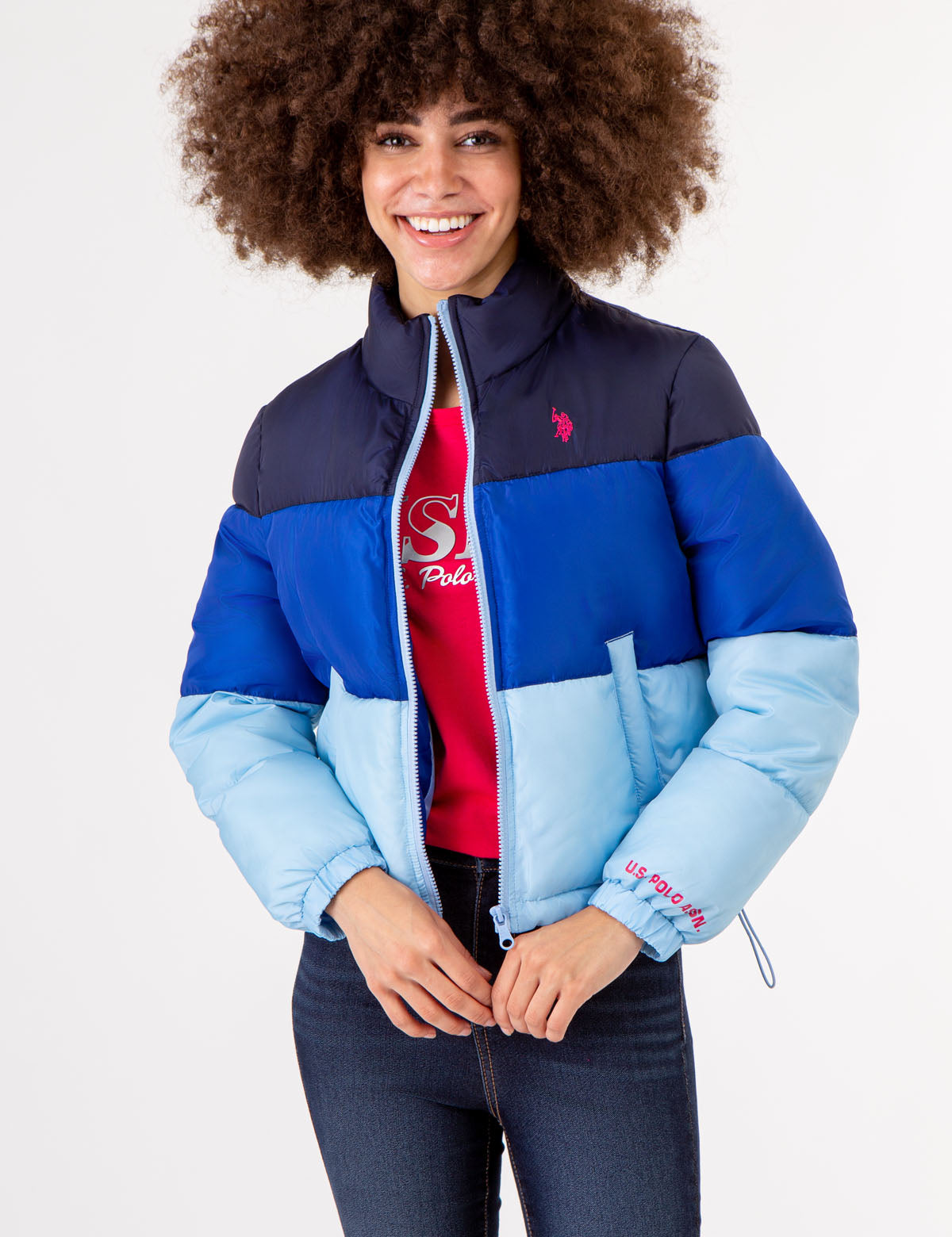 CROPPED COLORBLOCK PUFFER JACKET– U.S. Polo Assn.