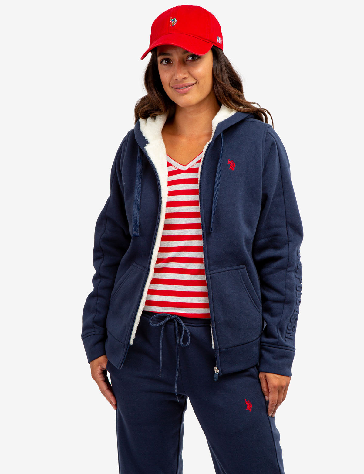 SHERPA LINED EMBOSSED HOODIE– U.S. Polo Assn.