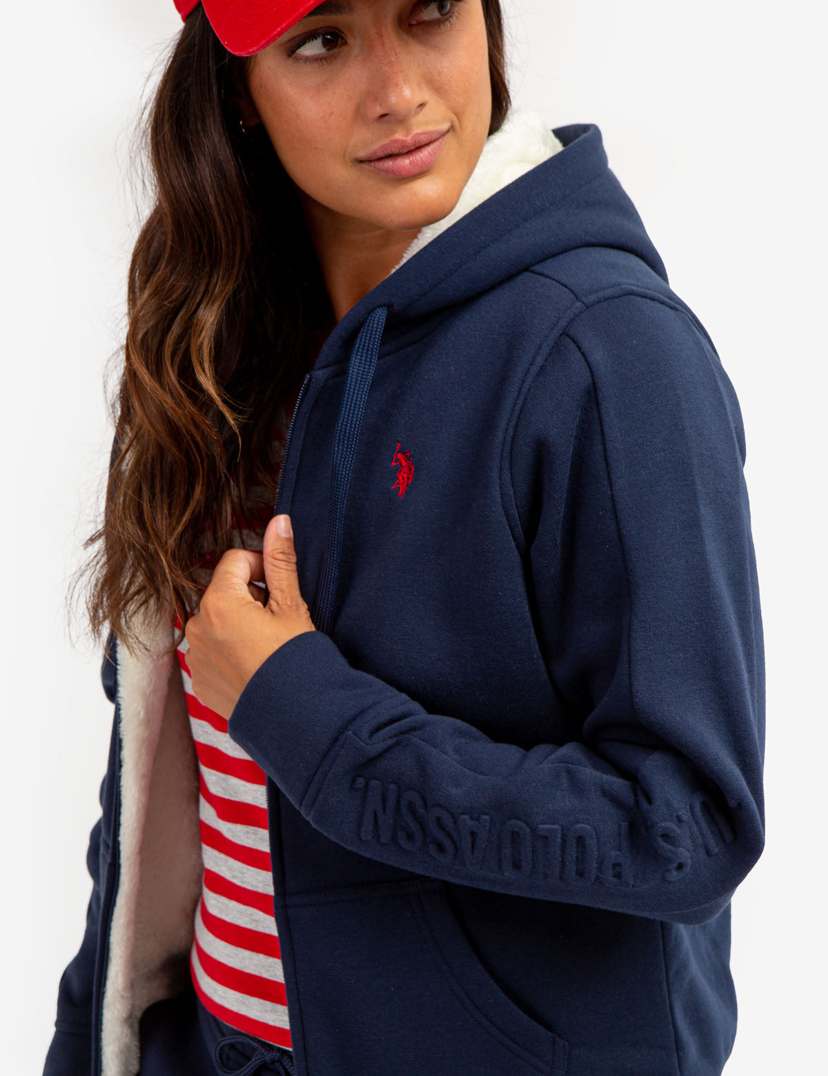 SHERPA LINED EMBOSSED HOODIE– U.S. Polo Assn.