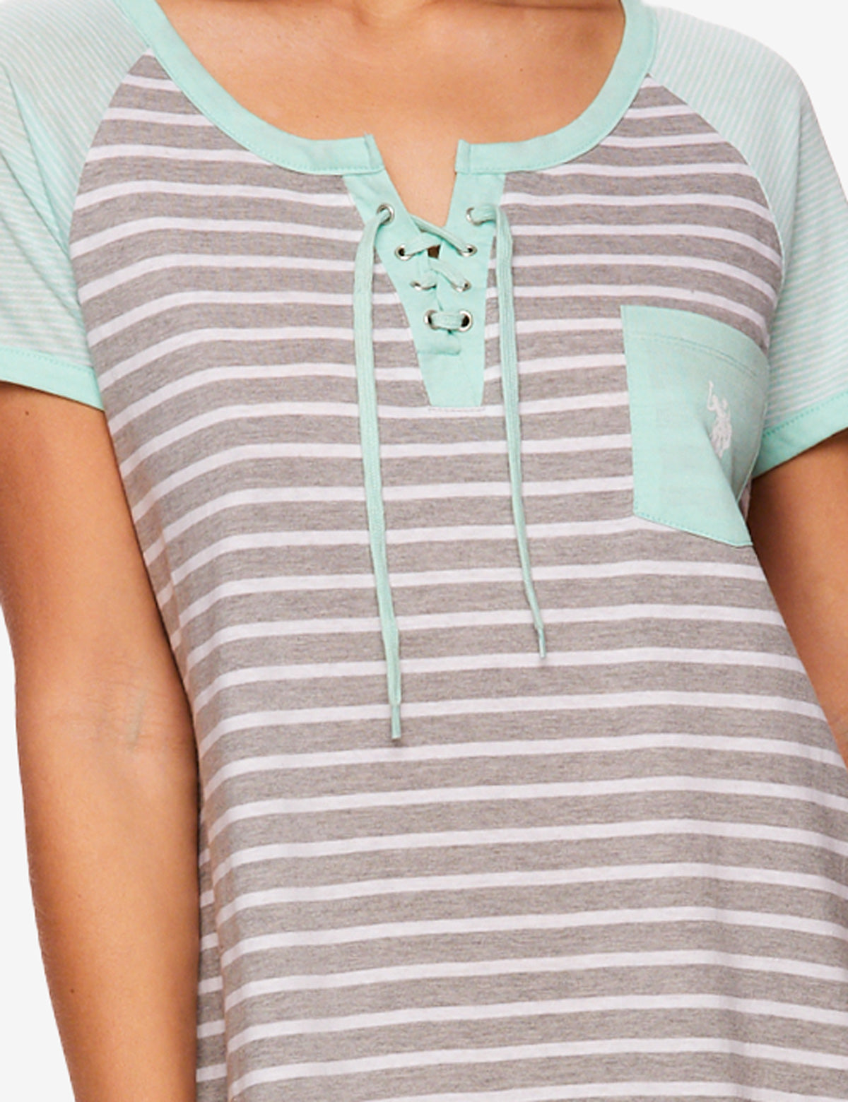LACE UP STRIPE DORM SHIRT– U.S. Polo Assn.
