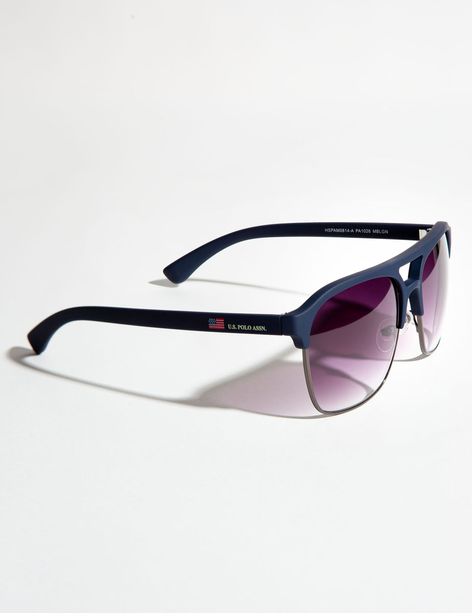 MEN'S RECTANGULAR COMBO METAL AVIATOR SUNGLASSES– U.S. Polo Assn.