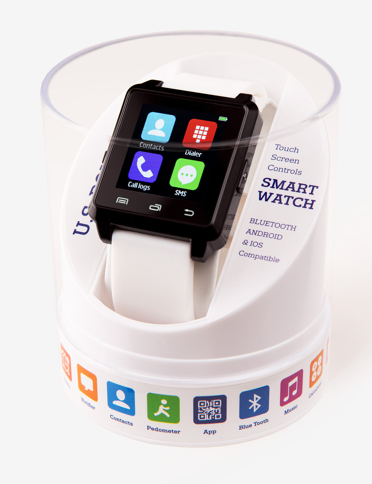 USPA WHITE SQUARE RUBBER STRAP SMART WATCH– U.S. Polo Assn.