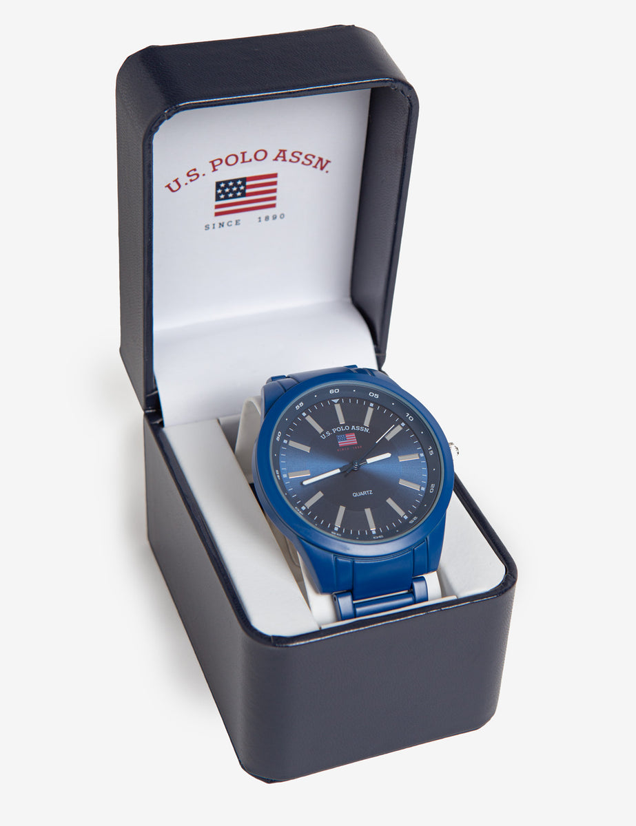 MEN'S NAVY BLUE PLATED ANALOG BRACELET WATCH– U.S. Polo Assn.