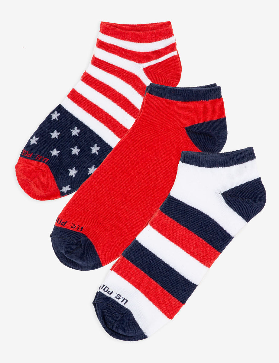 MENS 3PK STARS AND STRIPES LOW CUT SOCKS– U.S. Polo Assn.