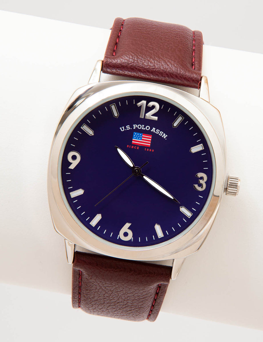 MEN'S BROWN STRAP WATCH– U.S. Polo Assn.