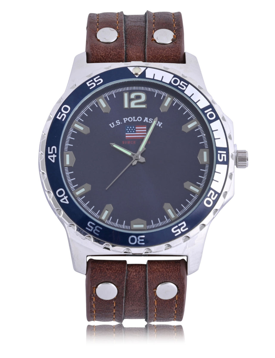 MEN'S CLASSIC BROWN STRAP ANALOG WATCH– U.S. Polo Assn.