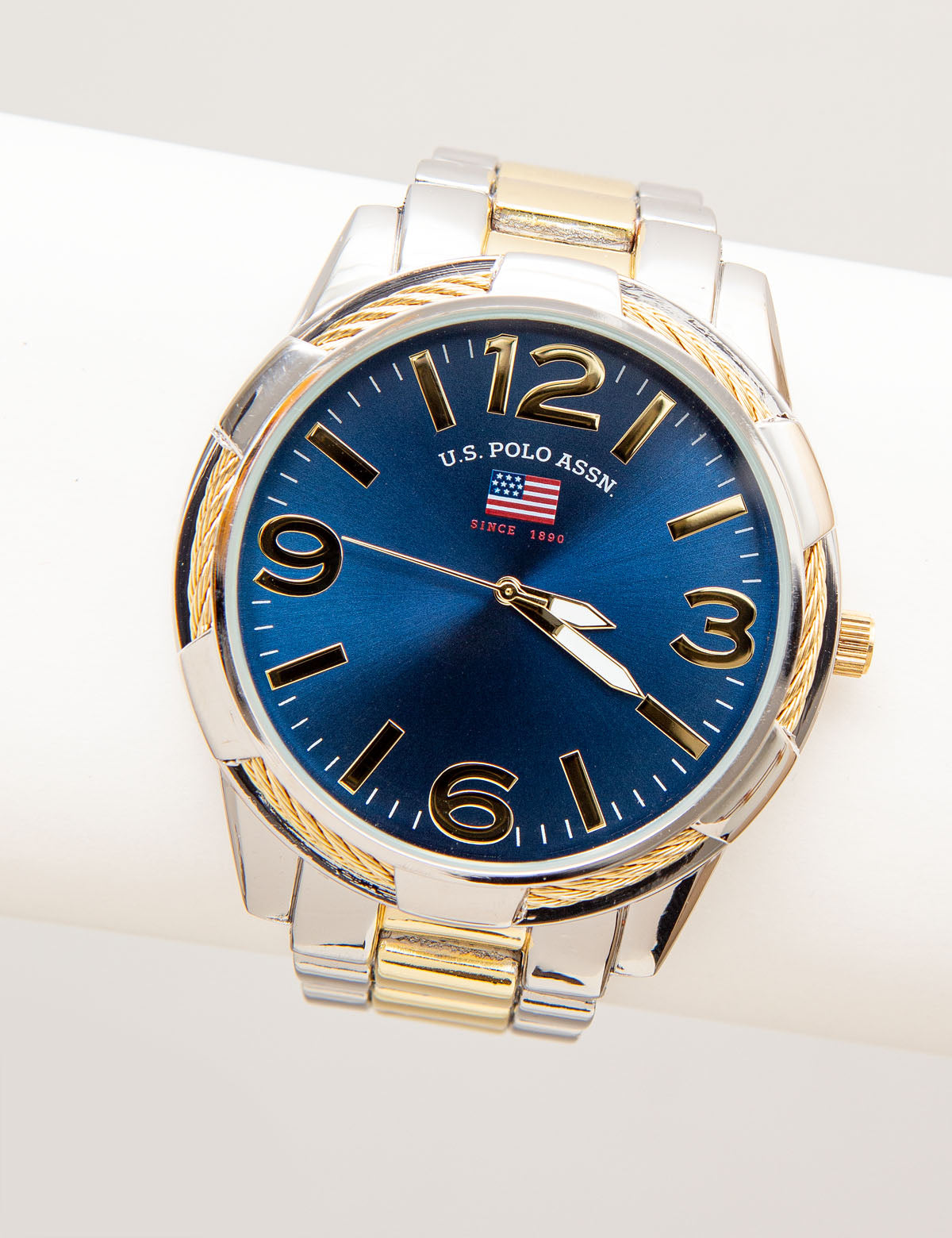MEN'S TWO TONE BRACELET WATCH WITH ROPE BEZEL– U.S. Polo Assn.