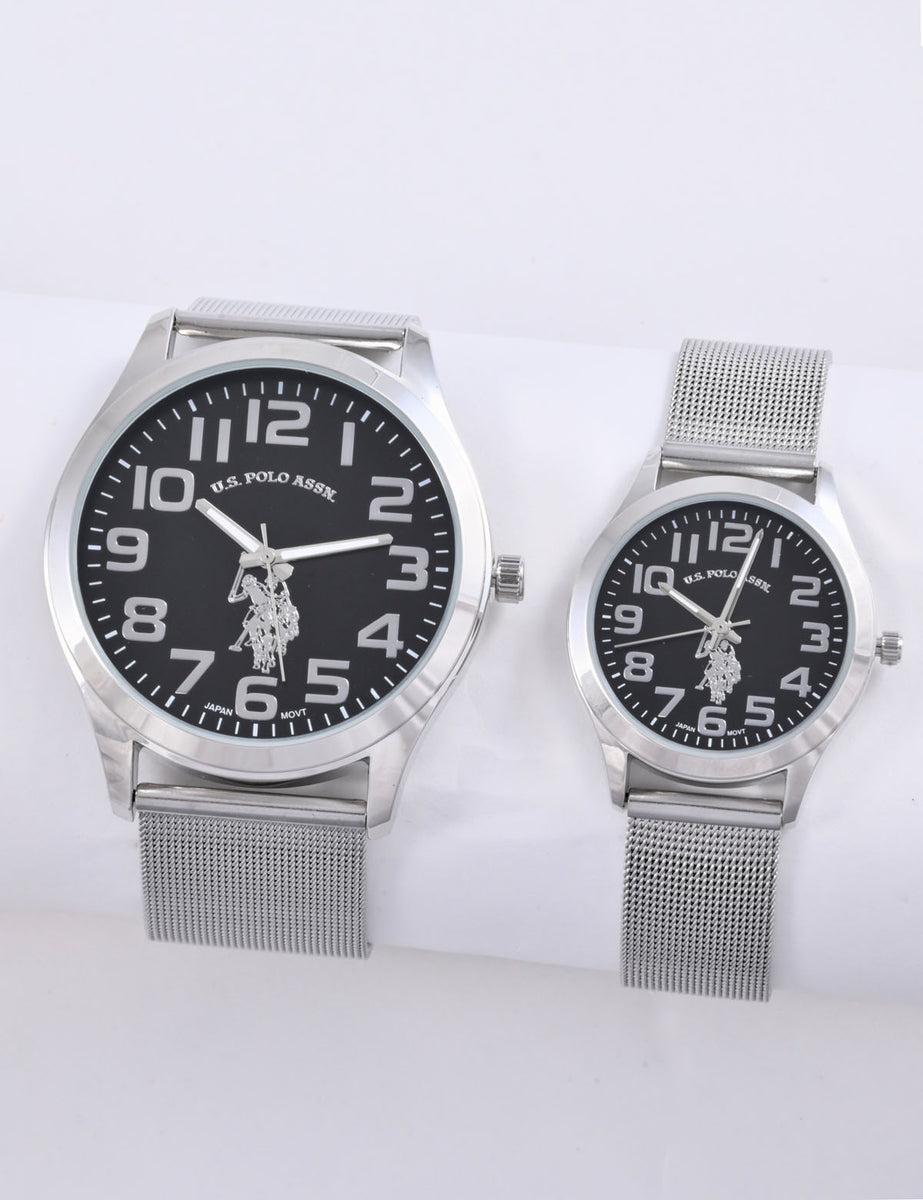 CLASSIC ANALOG DIAL MESH STRAP WATCH SET– U.S. Polo Assn.