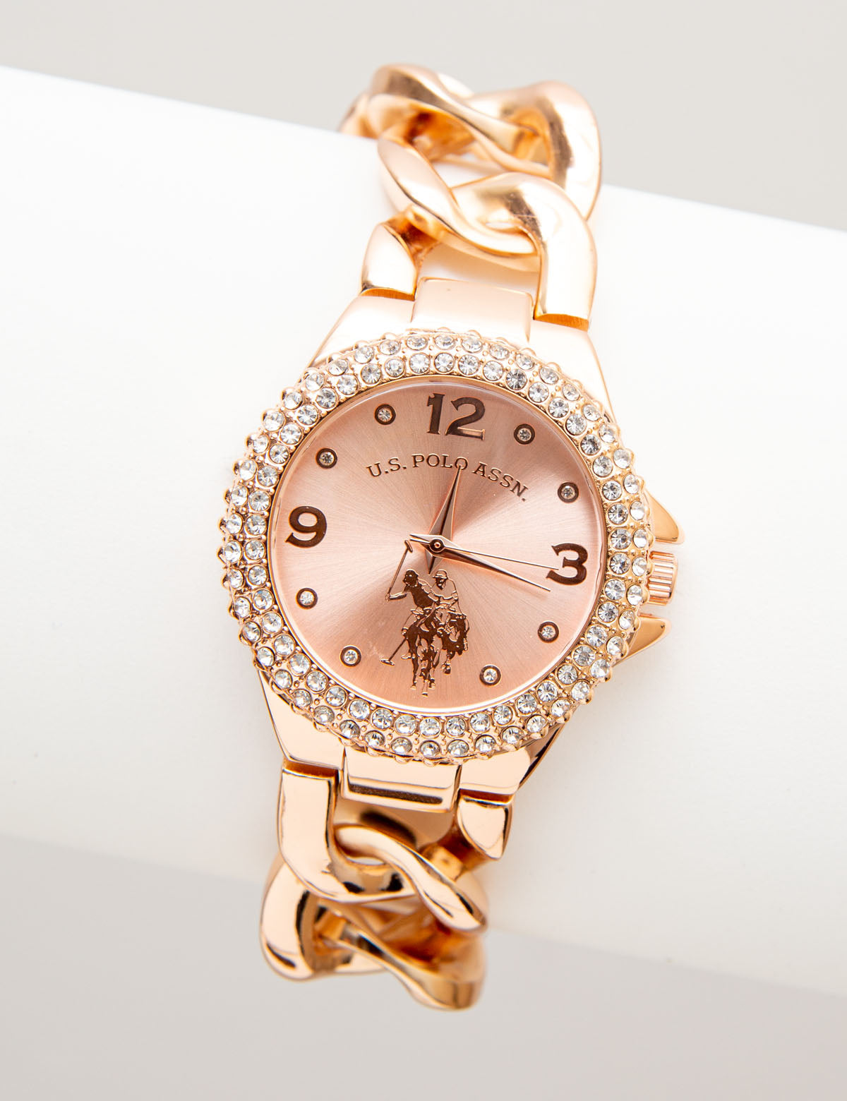 LADIES ROSE GOLD CHAIN LINK BRACELET WATCH– U.S. Polo Assn.