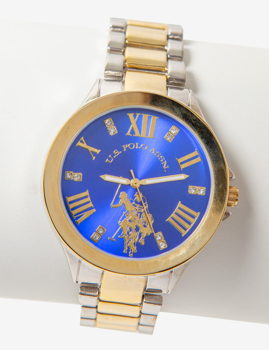 LADIES TWO TONE BRACELET WATCH W BLUE DIAL– U.S. Polo Assn.