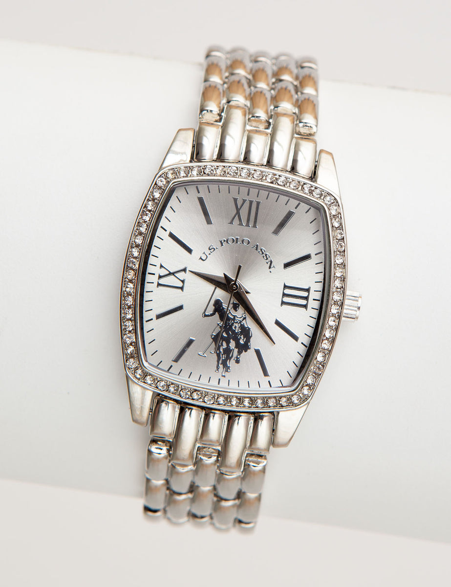 LADIES SQUARE FACE LINK WATCH– U.S. Polo Assn.