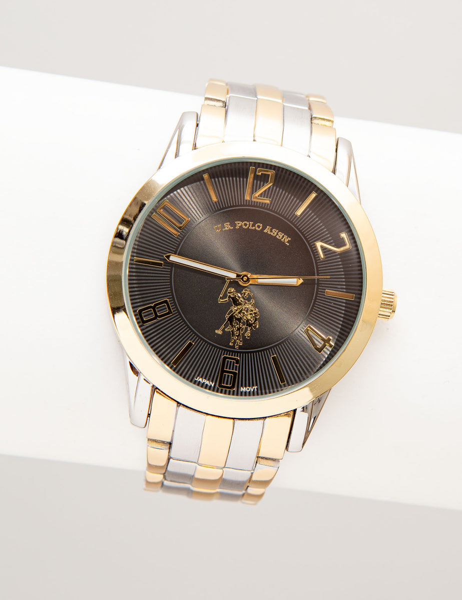 MEN'S TWO TONE BRACELET WATCH WITH GREY DIAL– U.S. Polo Assn.