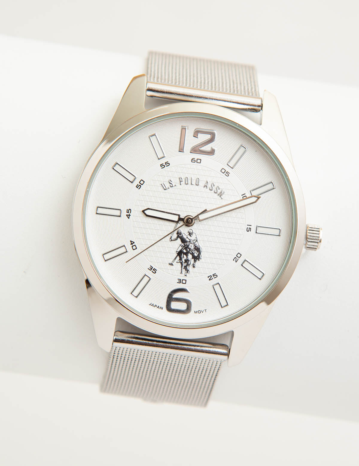 MEN'S SILVER MESH STRAP DRESS WATCH– U.S. Polo Assn.