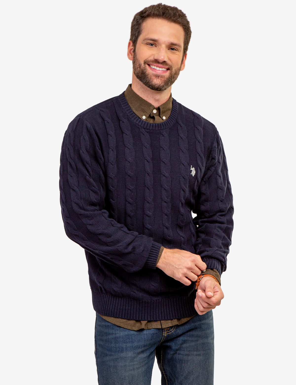 CABLE CREW NECK SWEATER– U.S. Polo Assn.