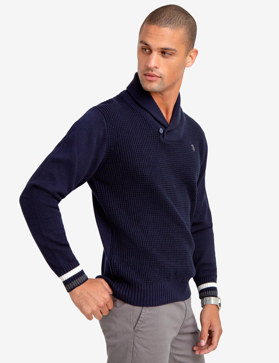 SOLID SHAWL COLLAR SWEATER– U.S. Polo Assn.