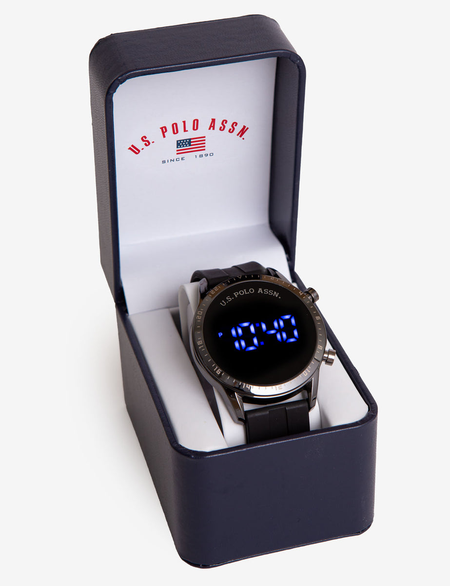 MEN'S USPA BLACK STRAP LED WATCH– U.S. Polo Assn.