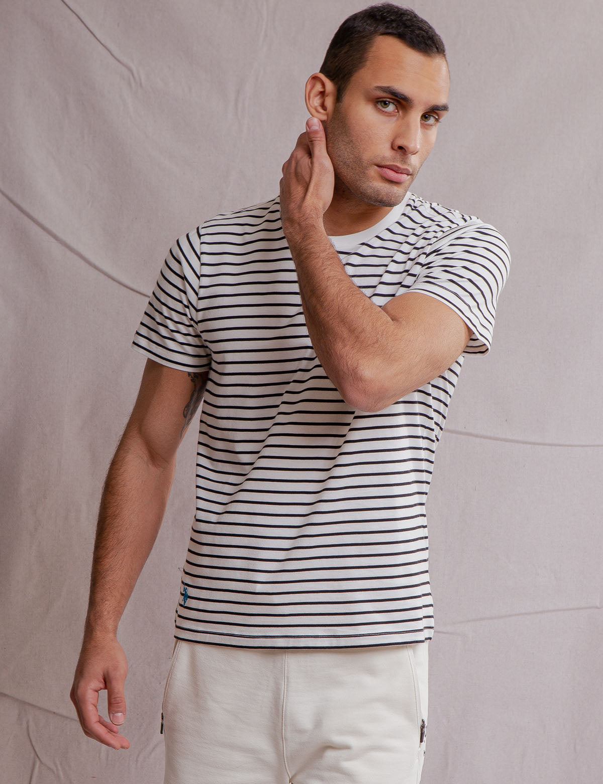 WHITE LABEL SUPIMA COTTON STRIPED T-SHIRT– U.S. Polo Assn.