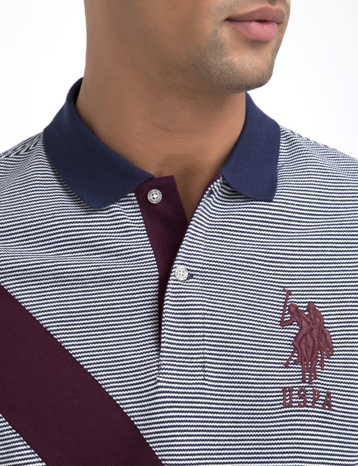 STRIPED & DIAGONAL POLO SHIRT– U.S. Polo Assn.