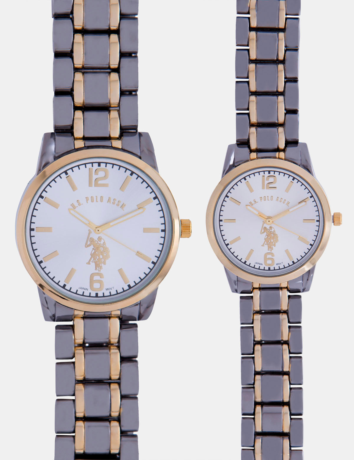 HIS AND HERS TWO TONE CHAIN STRAP WATCH SET– U.S. Polo Assn.