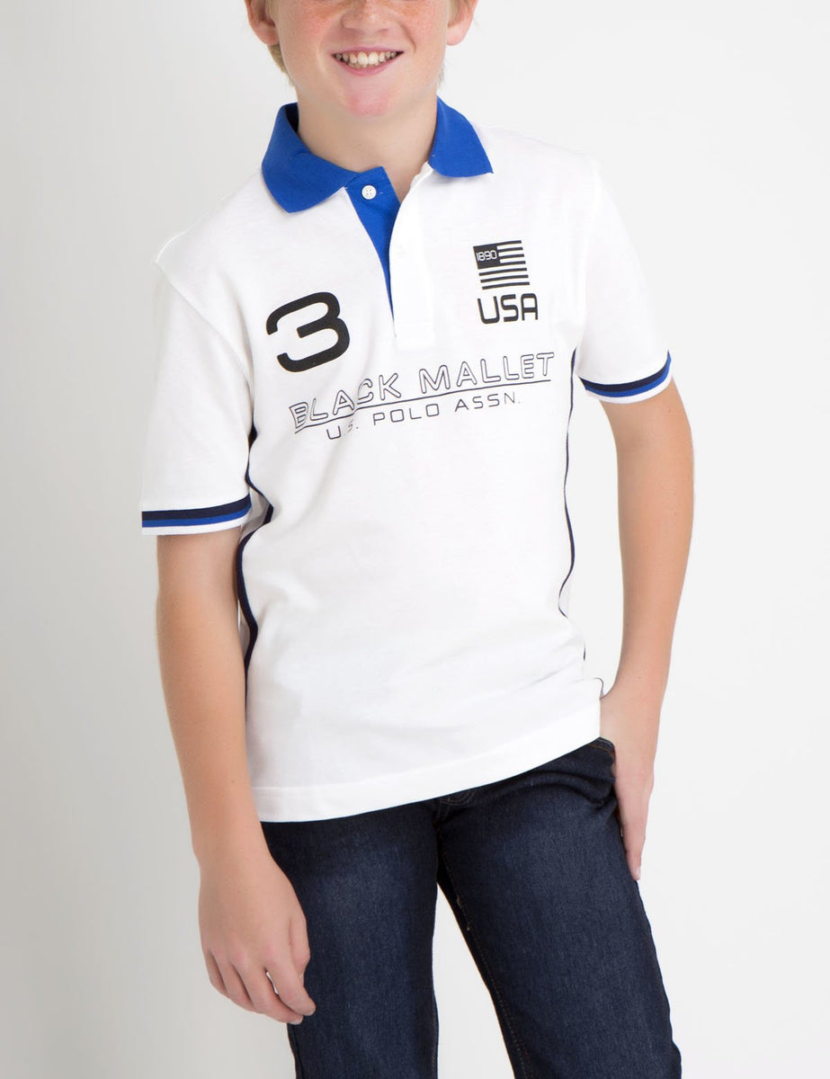 BLACK MALLET BOYS REFLECTIVE POLO– U.S. Polo Assn.